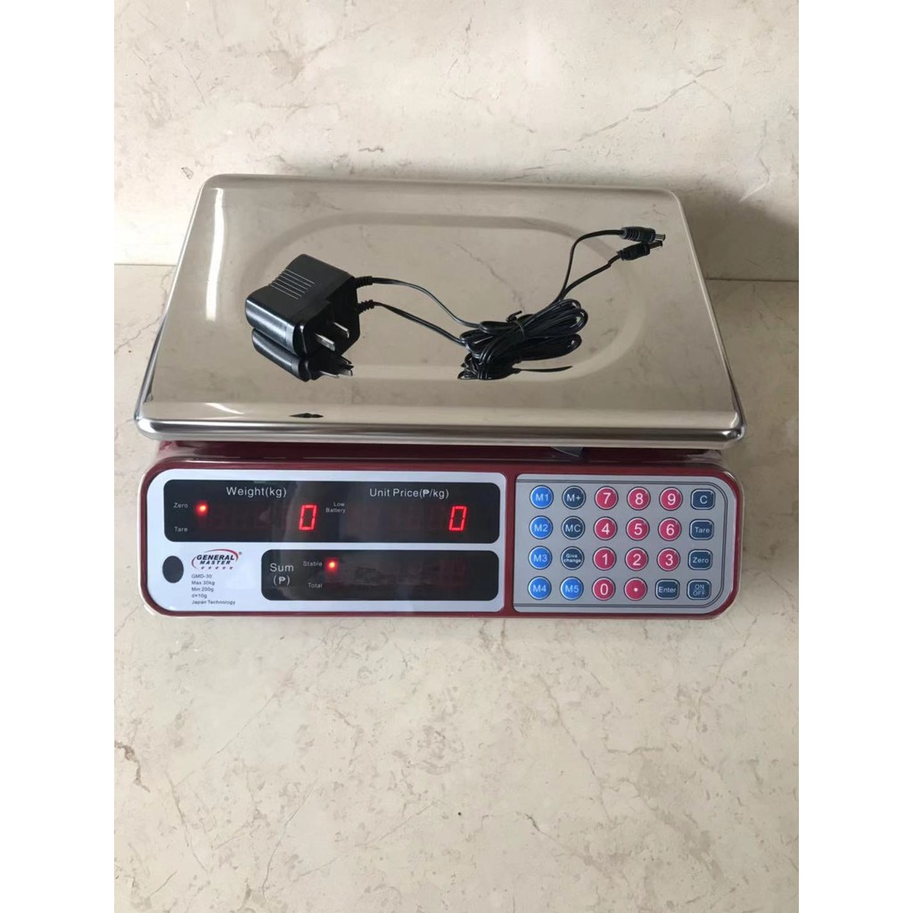 General Master Digital Scale Price Computing 30kg Size 40CM X 38CM X 14 ...