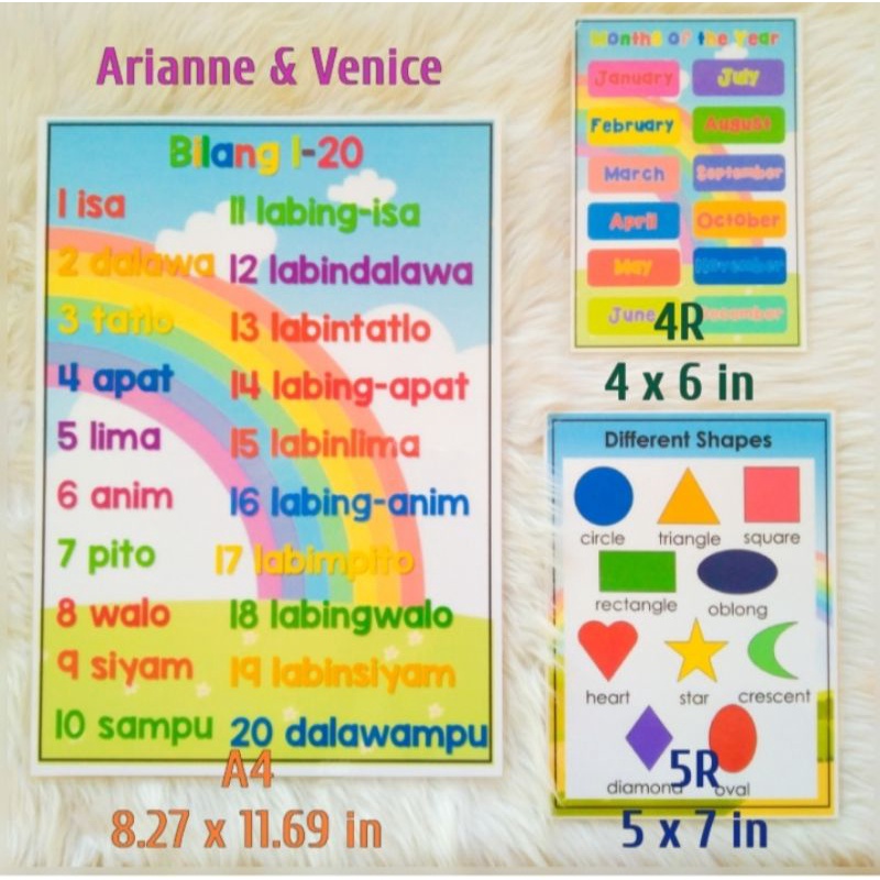 Laminated Educational Wall Chart Alphabet Mga Alpabeto presyo ₱8