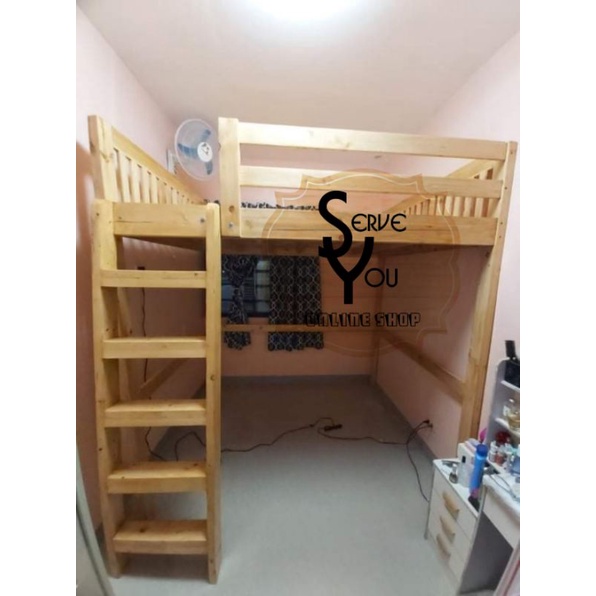 (PREORDER MESSAGE US FIRST) Loft bed with ordinary ladder ( 60"x75 ...