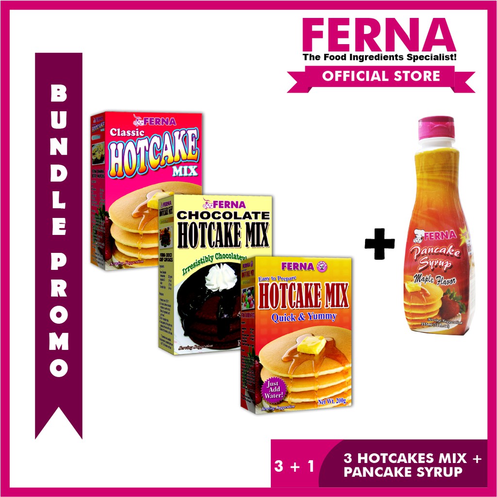 Ferna Hotcake Premix 3 Flavors with Maple Syrup ( Bundle promo ...