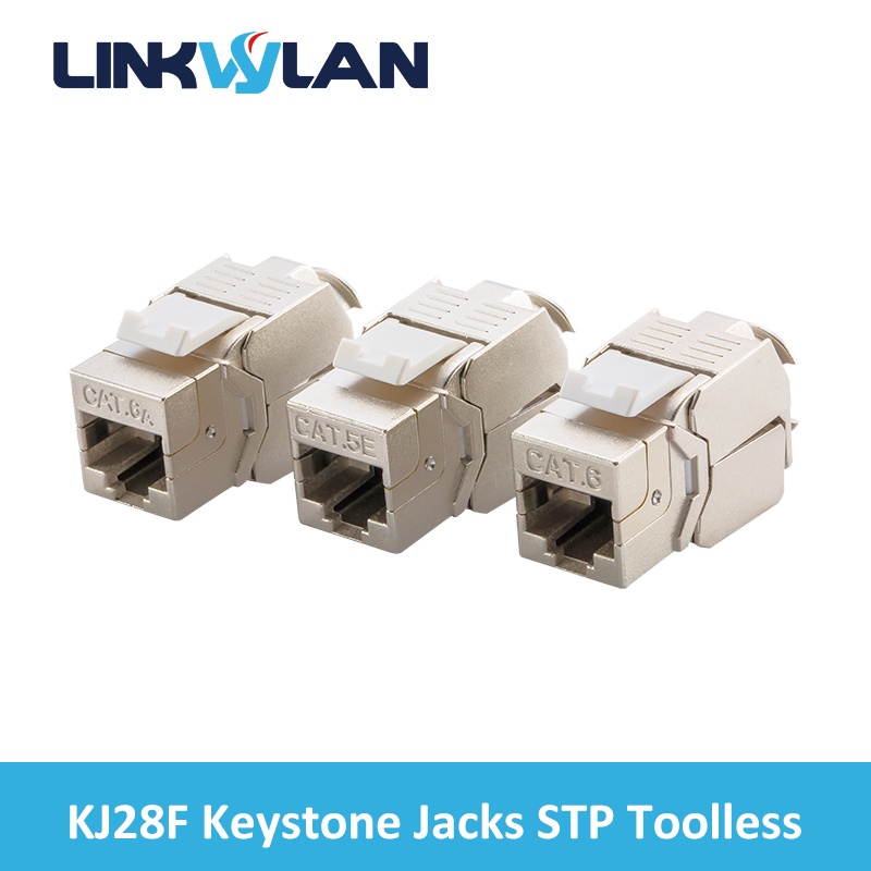 Linkwylan KJ28F Keystone Jacks RJ45 Modules Cat 5e Cat6 Cat 6A Full ...