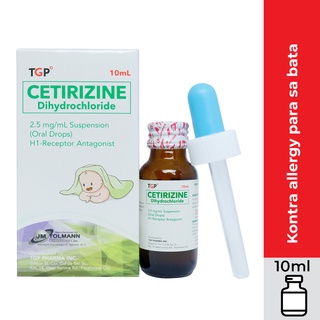 TGP Cetirizine HCL 2.5mg Oral Drops 10ml (syrup) 1 bottle antihistamine ...
