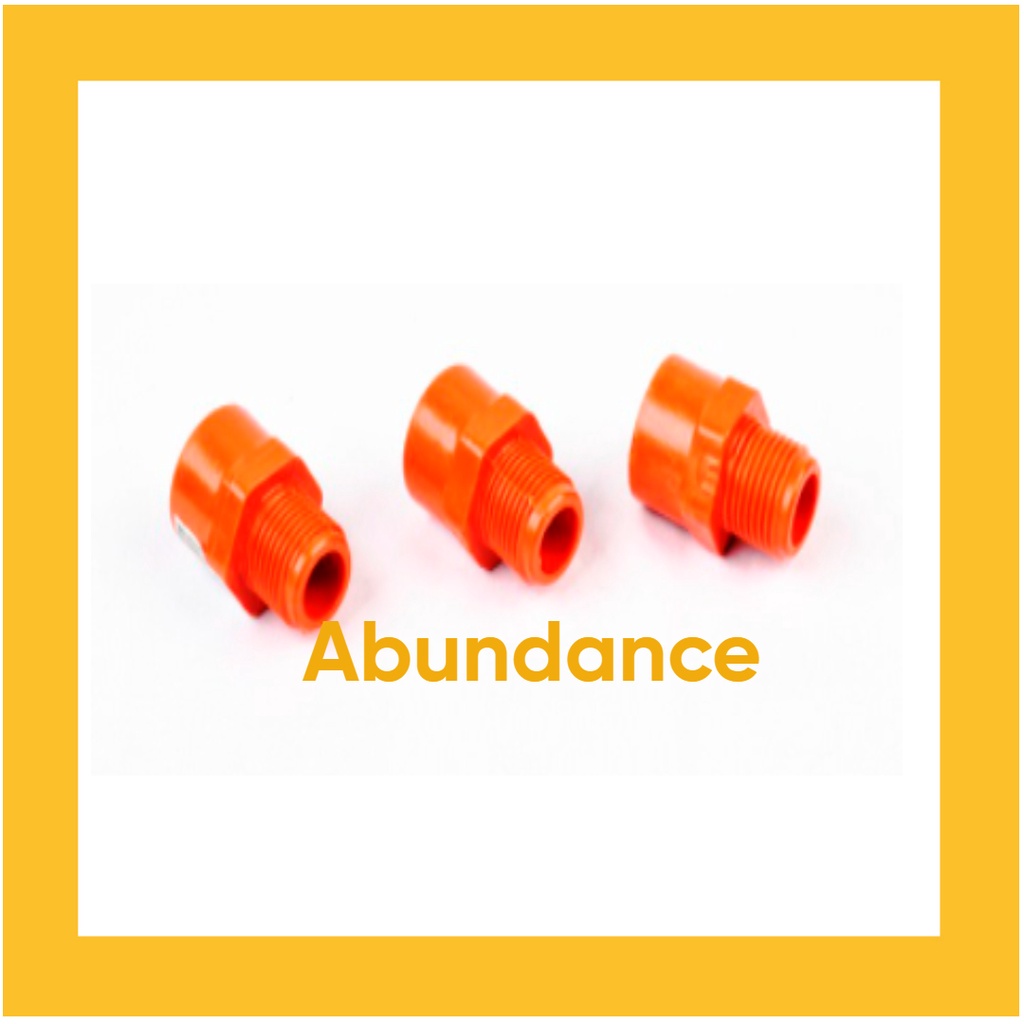 PVC Orange Male Adaptor 1/2" (20mm), 3/4" (25mm), 1" (32mm) | Shopee ...