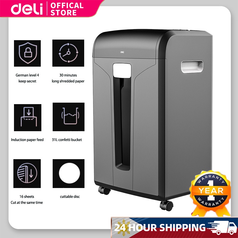 Deli Automatic Paper Shredder Machine Heavy Duty Paper Cutter Equipment ...