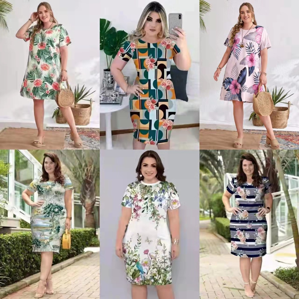 Plus Size shift print floral dress | Shopee Philippines