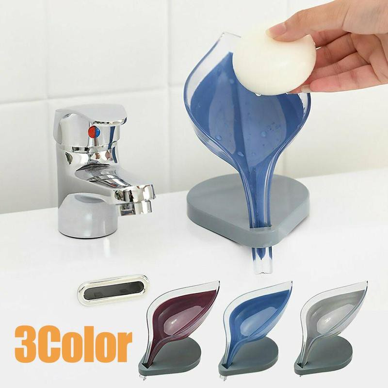 Leaf Soap Dish Creative Soap Box Leaf Shaped Soap Holder with Suction ...
