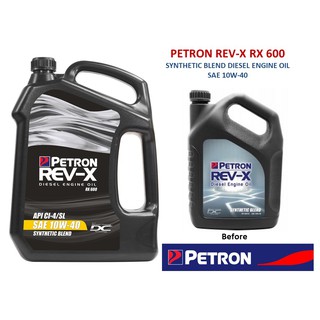 Petron Rev-X RX 600 Synthetic Blend Diesel Engine Oil SAE 10W-40 4L ...