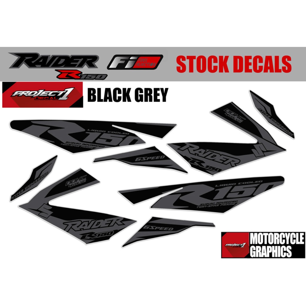 SUZUKI RAIDER R150 FI STOCK DECALS ( HIGH QUALITY PRINT AND LAMINATED ...