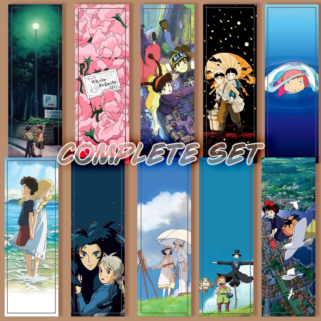 Complete Set of Studio Ghibli Hayao Miyazaki Anime Manga Bookmarks ...