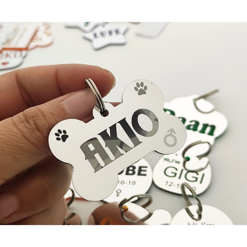 Customized ID Tag Cat Dog Pet Collar Personalized Large Dogs Tags Puppy ...