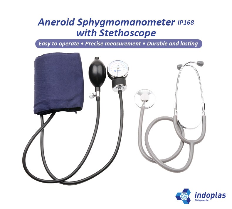 Indoplas Aneroid Blood Pressure Sphygmomanometer IP168 With Stethoscope | Shopee Philippines