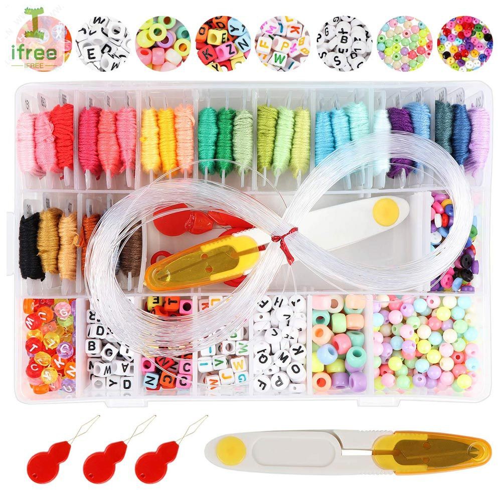 Bracelet Making Beads Kit 28 Color Thread 11 Grid Letter Beads Hand ...