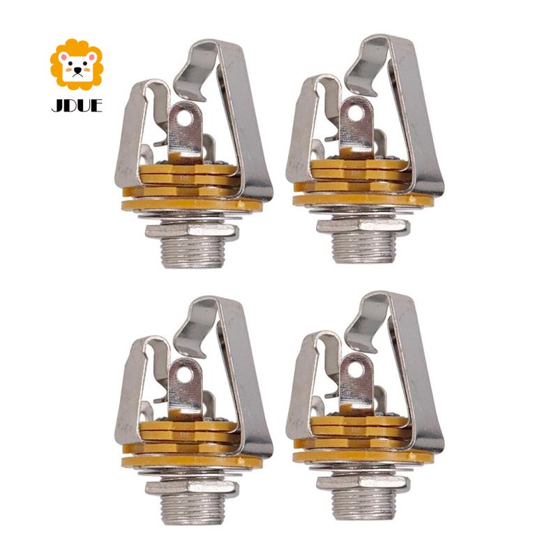 JDUE 4Pcs 1/4 inch 6.35Mm Stereo Input Jack Plug Socket for Electric ...