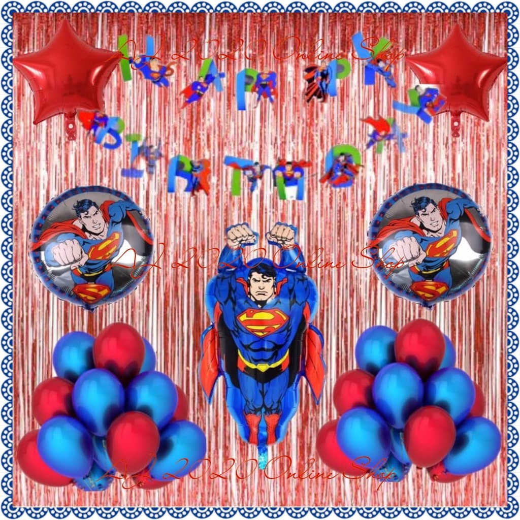 Birthday Set #80132 Superman Theme Party Decoration | Shopee Philippines