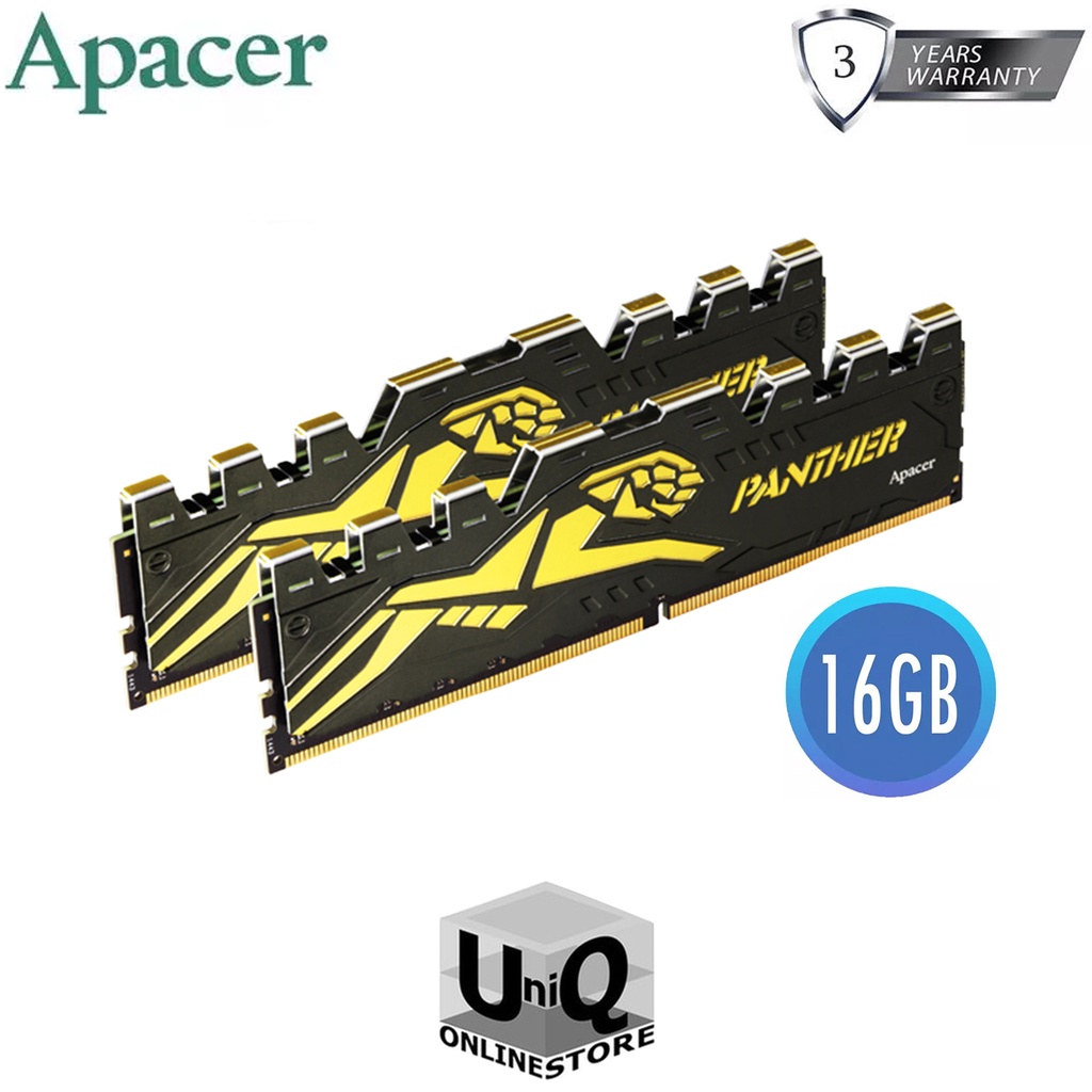 Apacer Panther-Golden 16GB (8GBx2) 3200MHz DDR4 Desktop Gaming Memory ...