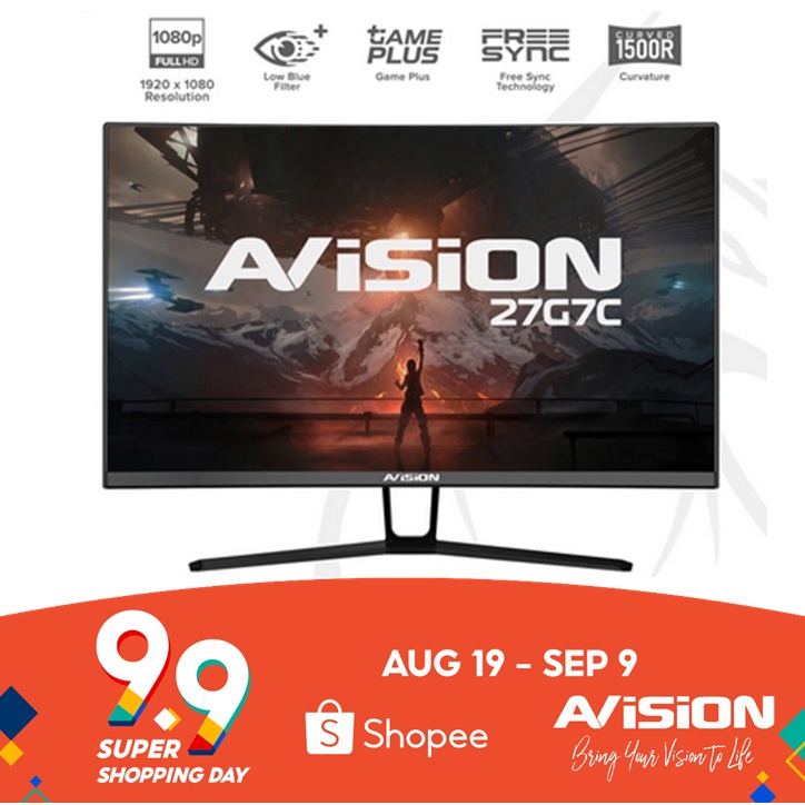 Avision 27inch 165Hz 1920x1080 16:9 (MPRT 1ms) Full HD Curved 1500R ...