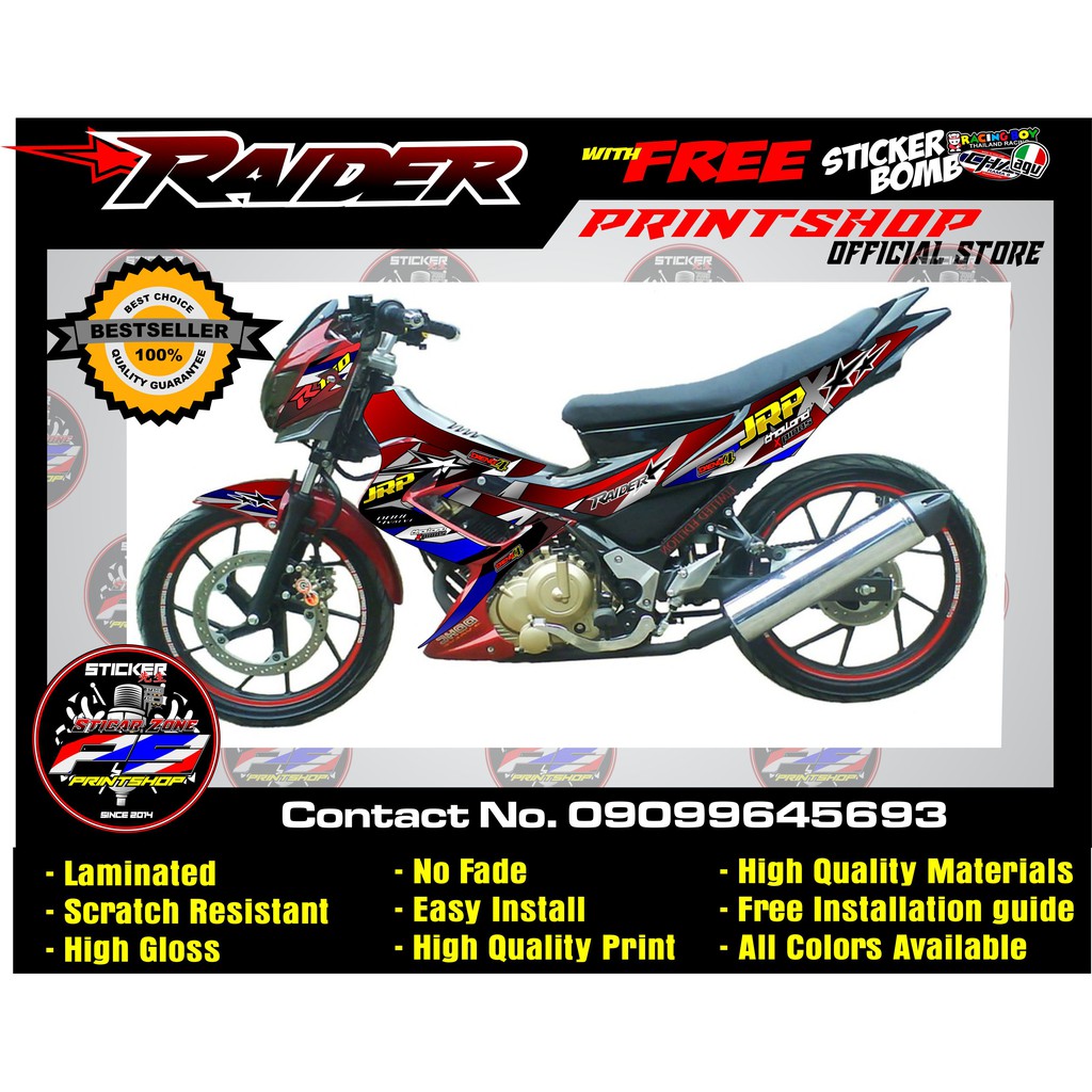 Raider New Breed JRP Full set sticker decals. satria 150 fi suzuki ...