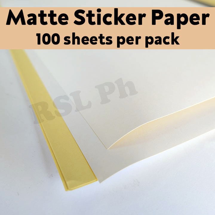 Sticker Paper Matte A4 100 Sheets Printable Self-adhesive | Shopee ...