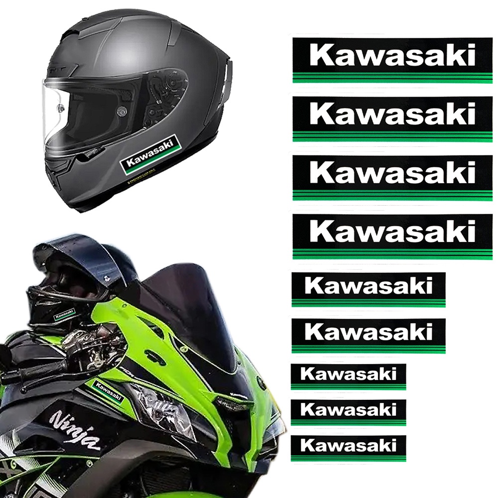 Kawasaki Motorcycle Sticker Reflective Logo Stickers Helmet Decoration ...
