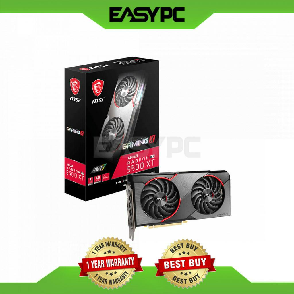 MSI RX 5500 XT Gaming X 8gb 128bit GDdr6 Gaming Graphics Card | Shopee ...