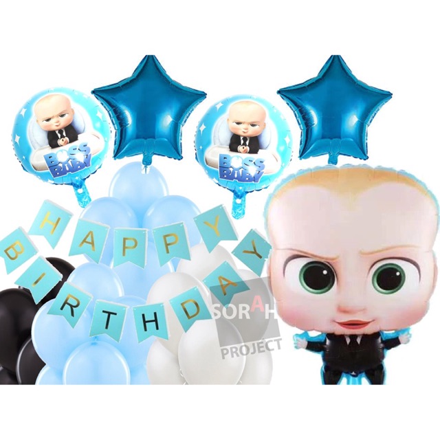Boss Baby Balloon Birthday Theme Decoration Set Package | Shopee ...