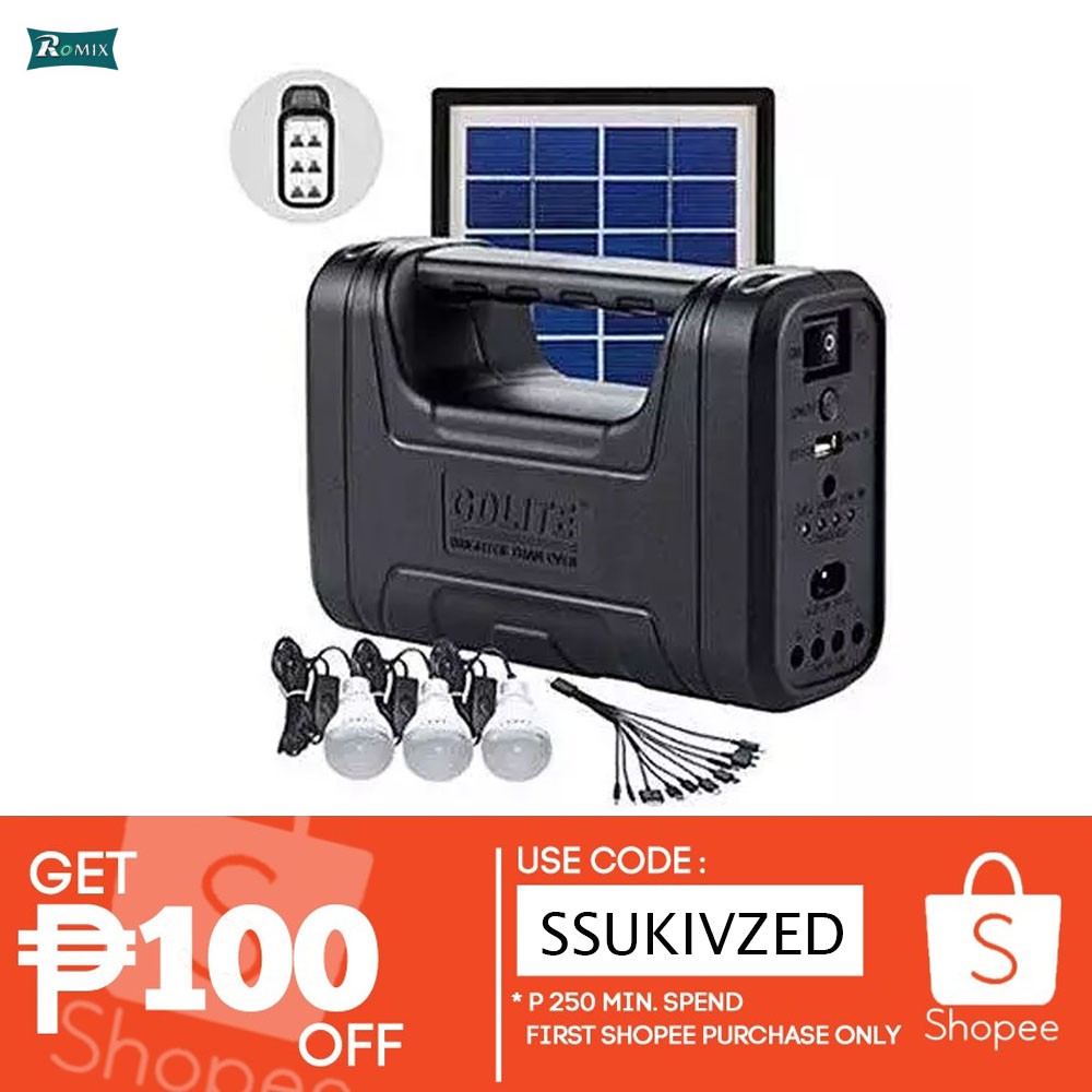 GDLITE GD-8017 Solar Lighting System kit (Black) | Shopee Philippines