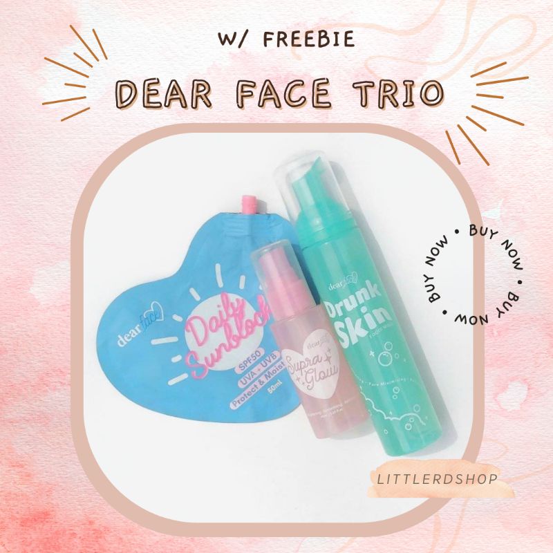 Dear Face Trending Trio - Drunk Skin, Supra Glow, Sunscreen Set ...