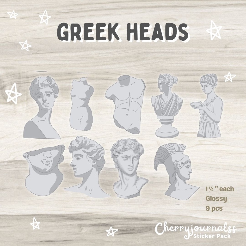 Greek Heads Cute Stickers for Journal Planner Bujo Scrapbook and Diary ...