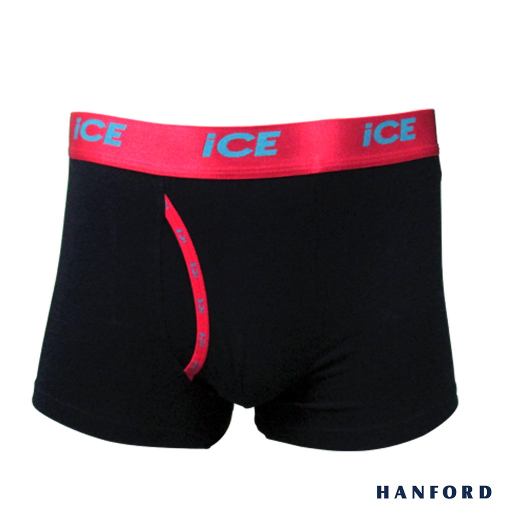 Hanford iCE Men Cotton w/ Spandex w/ Fly Opening Boxer Briefs - Black ...