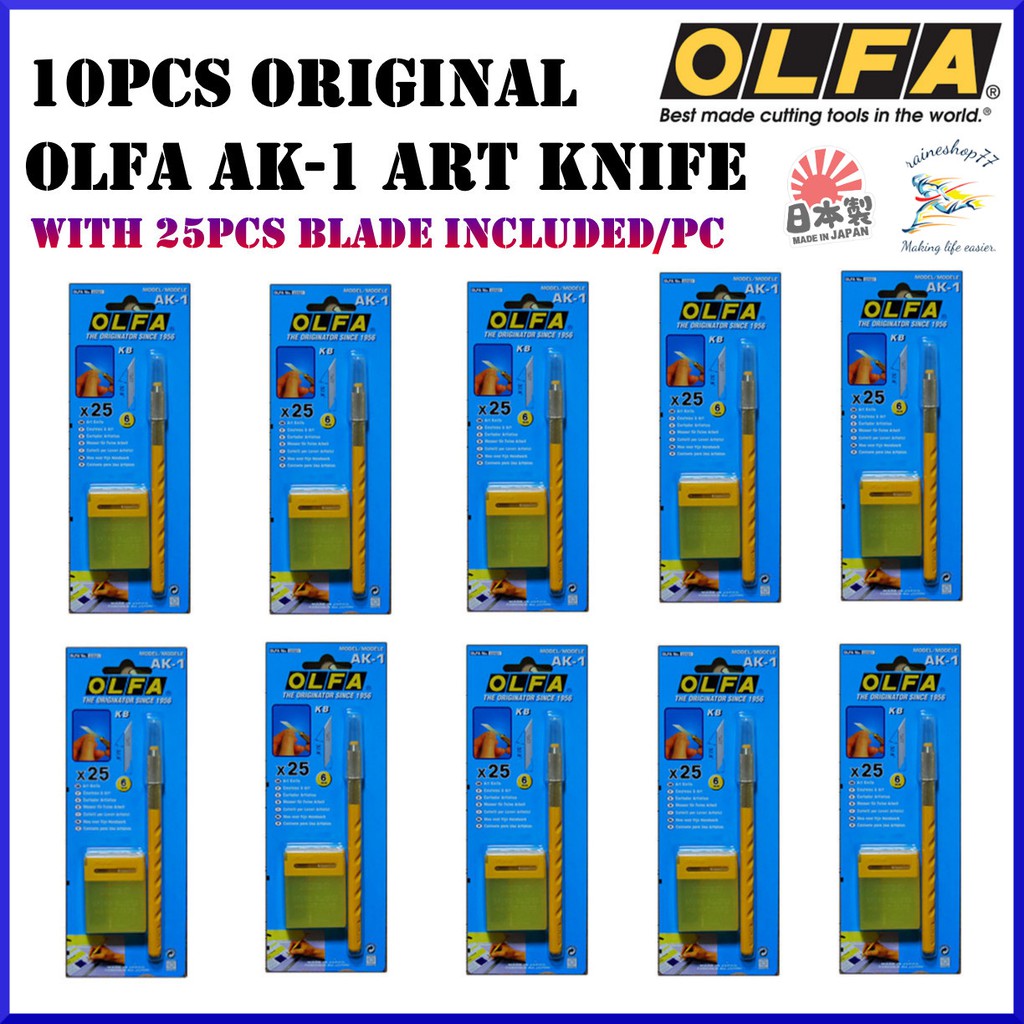 10pcs Olfa Ak-1 Art Knife with Blades | Shopee Philippines