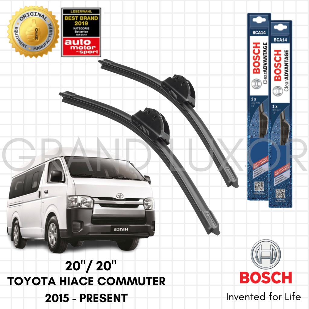 Bosch Clear Advantage Wiper Blade Set For Toyota Hiace Commuter 2015 - Present (20 / 20 ...
