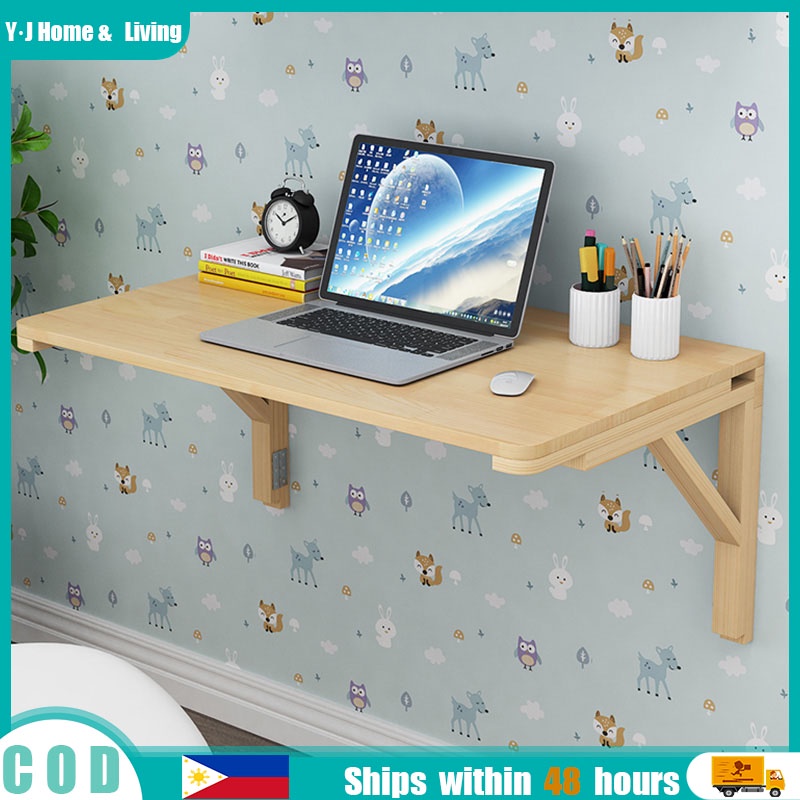 Solid Wood Wall Hanging Dining Table Foldable Computer Desk Wall ...