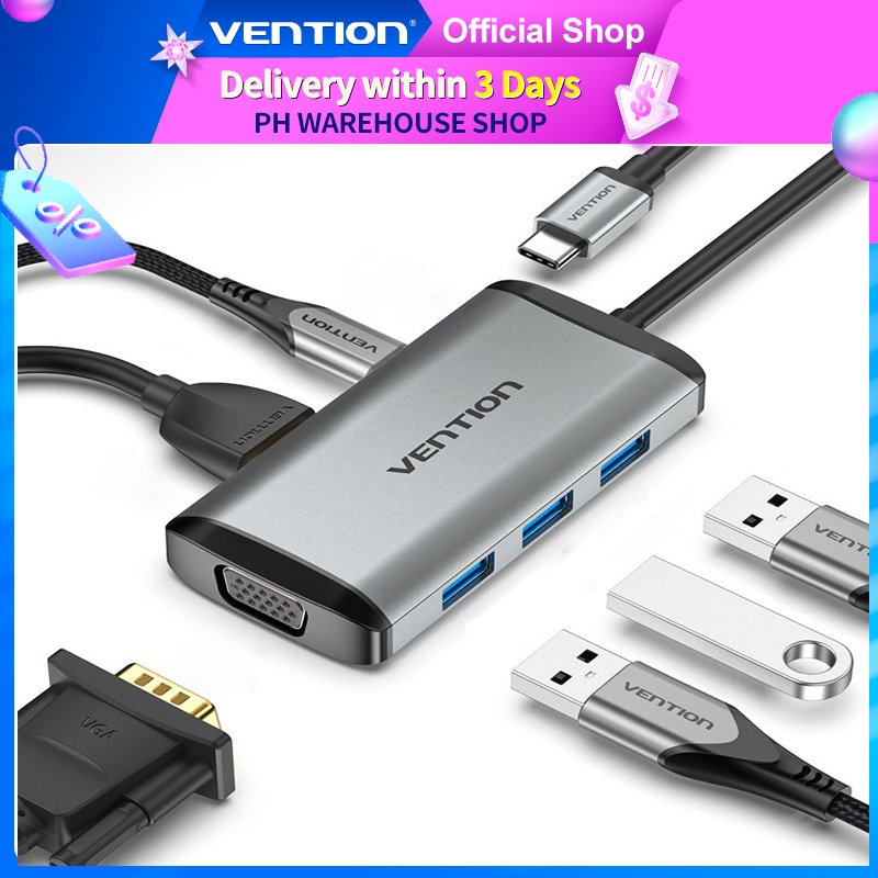 vention USB C to HDMI VGA Adapter USB C Hub with 4K HDMI 1080P VGA PD ... vention USB C to HDMI VGA Adapter USB C Hub with 4K HDMI 1080P VGA PD ...