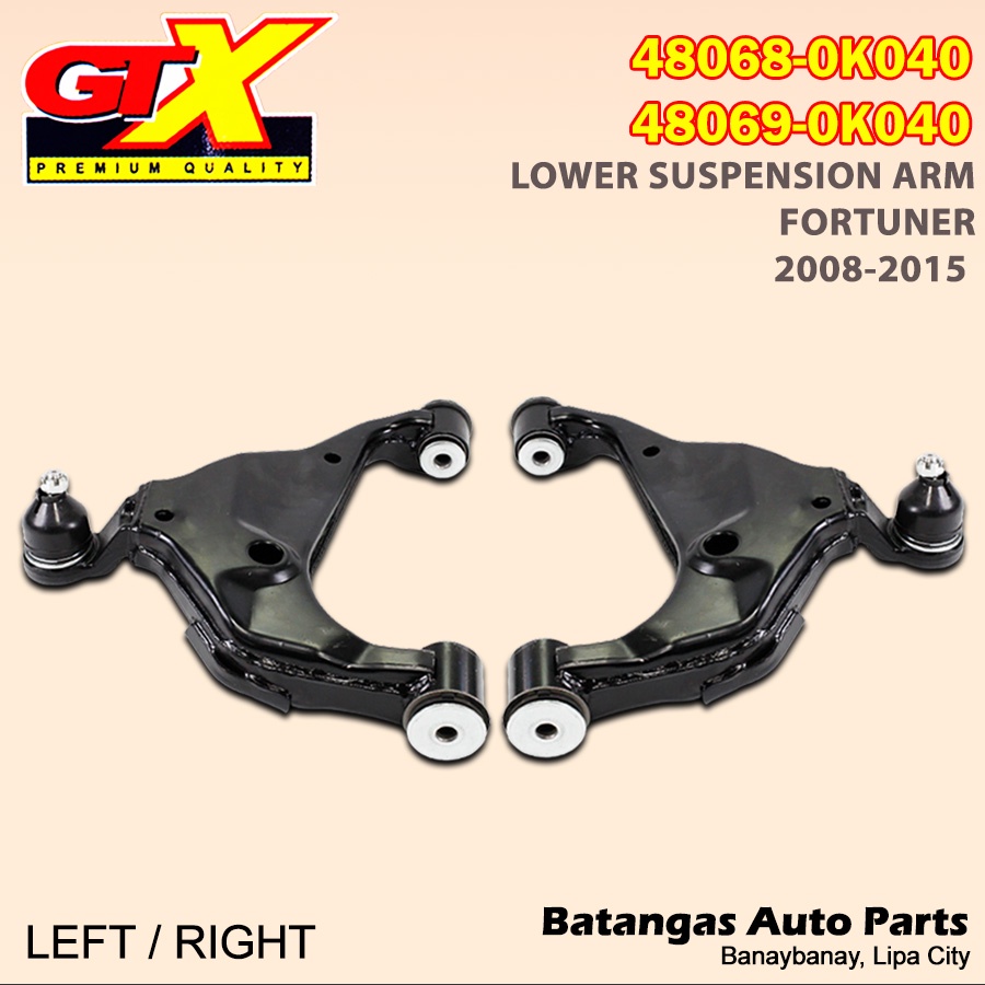 GTX LOWER SUSPENSION ARM TOYOTA FORTUNER 1KD / 2KD 2008-2015 48069 ...