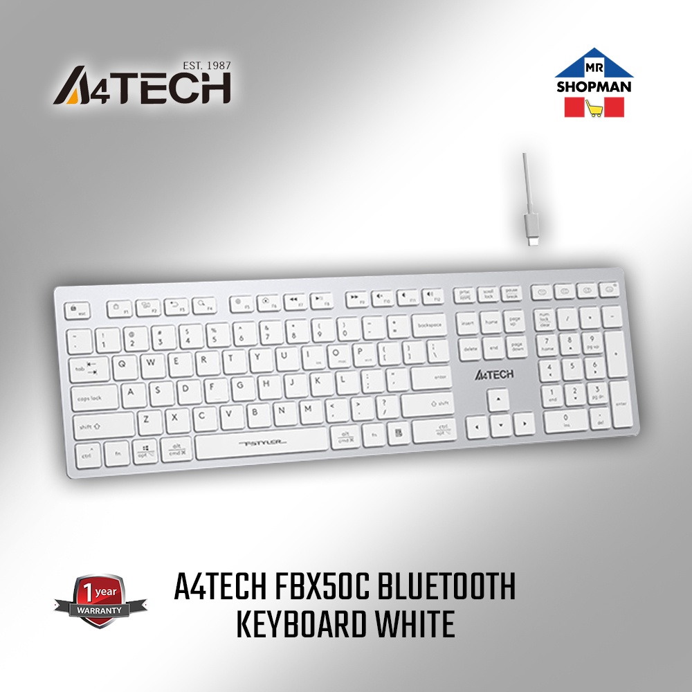 A4tech FSTYLER FBX50C Bluetooth & 2.4G Wireless Keyboard White | Shopee ...
