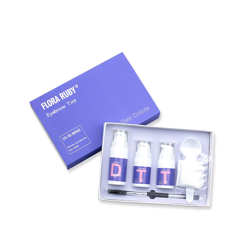 FLORA RUBY 2 colors Eyebrow Tint Eyebrow Dye Kit Semi-Permanent Home ...
