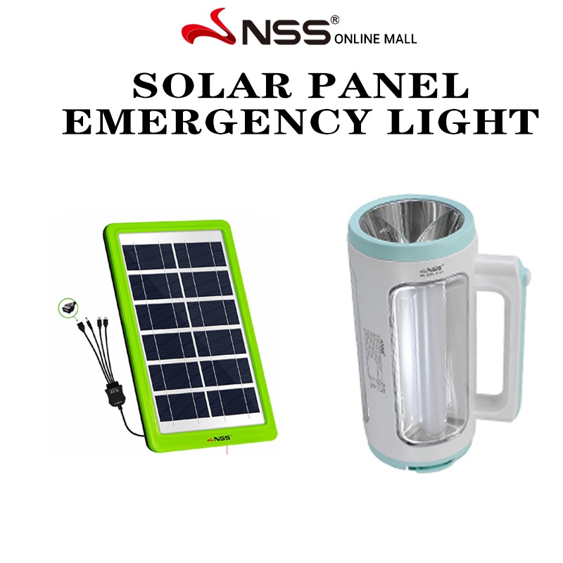 NSS Emergency Light Solar Panel Charge Led Rechargeable Camping Lantern ...