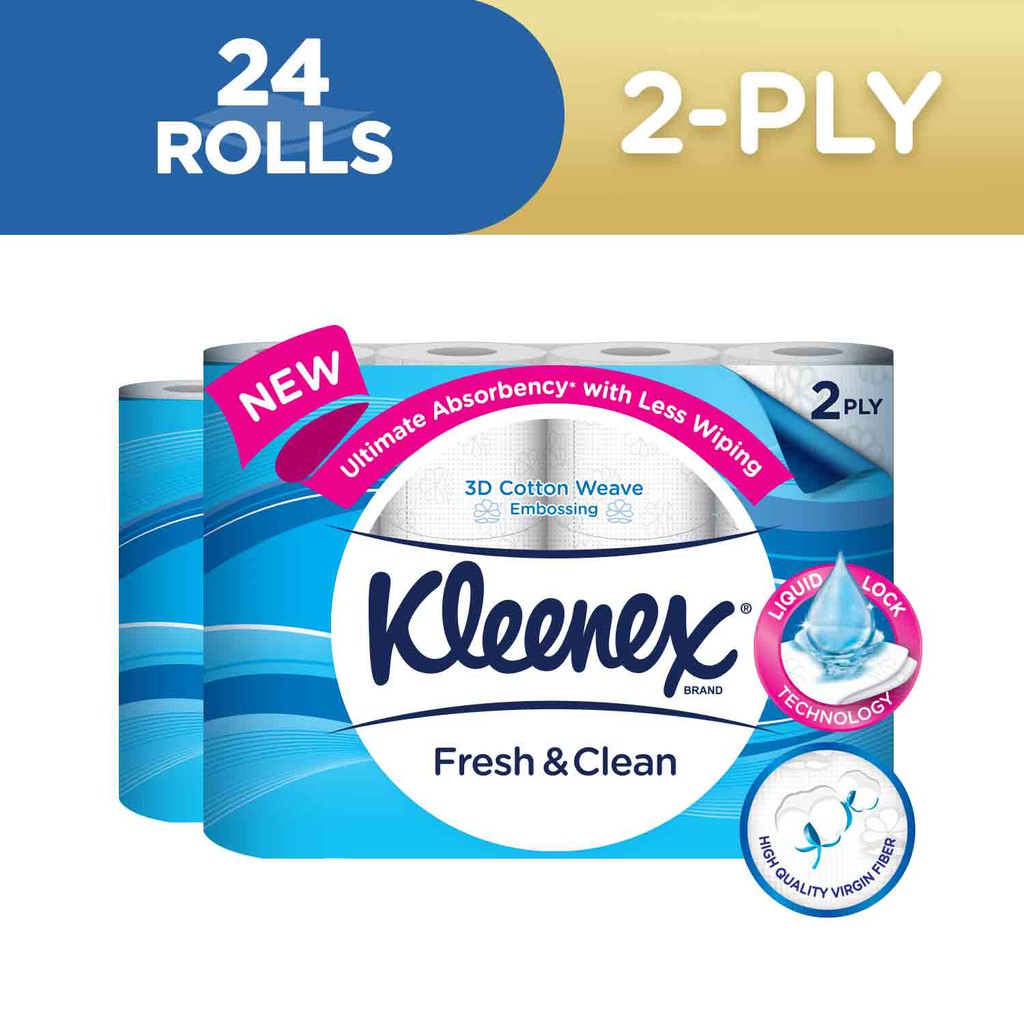 Kleenex Fresh and Clean Bathroom Tissue - 24 Rolls | Shopee Philippines