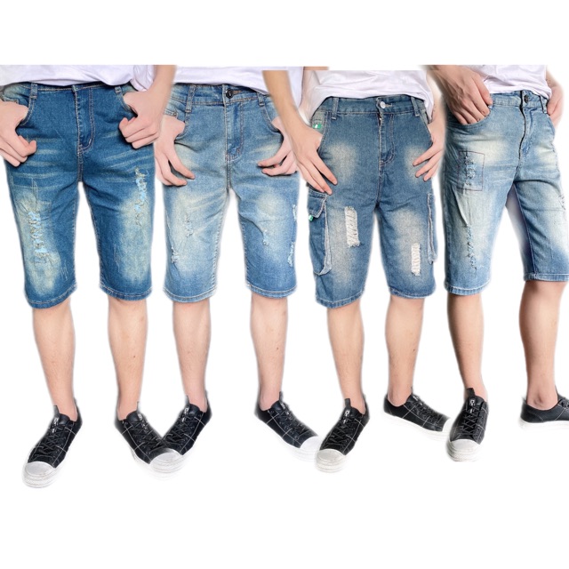 Men‘s New Denim Shorts maong strechable | Shopee Philippines