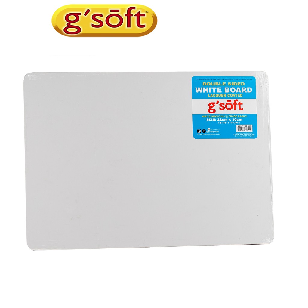 Gsoft Double-Sided Whiteboard 8"x11"/22x30cm GS2230 (1Pc) | Shopee ...