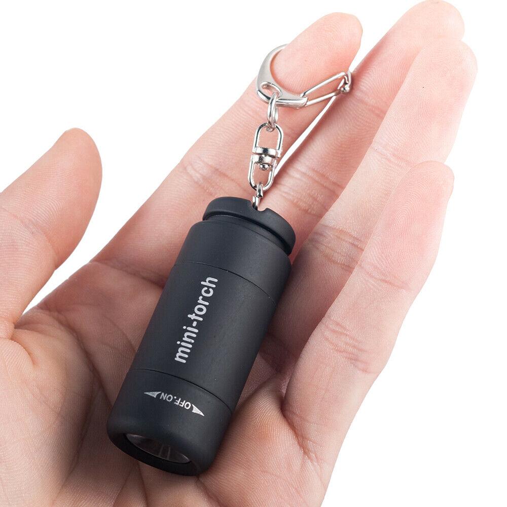 Portable Mini Keychain USB Rechargeable Pocket Torch Flashlight Light ...