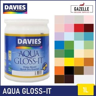 Davies Aqua Gloss It Water Based Quick Dry Enamel Low Odor - 1 Liter Part 1 of 2 | Shopee ...