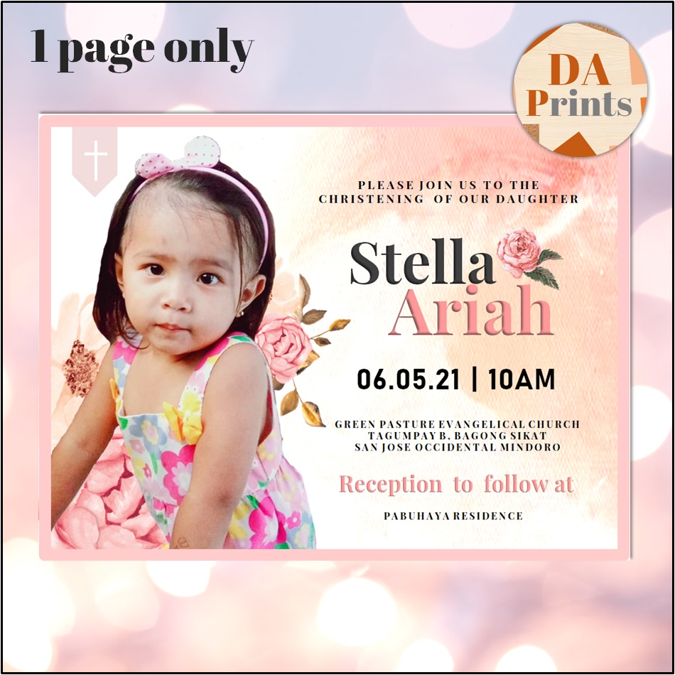 Baby Baptism Invitation Cards