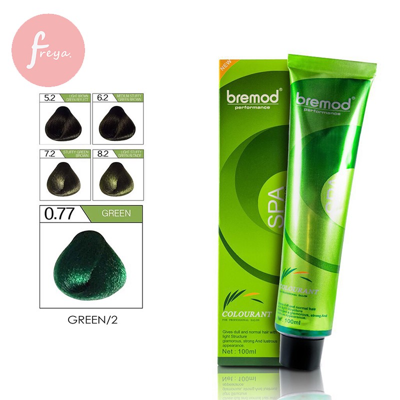 Bremod Performance Hair Color ( Green /2 ) with Oxidant 100ml | Shopee ...