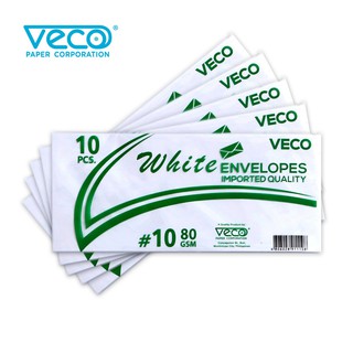 Veco White Envelope 80gsm #10 (5sets x 10pcs=50pcs) | Shopee Philippines