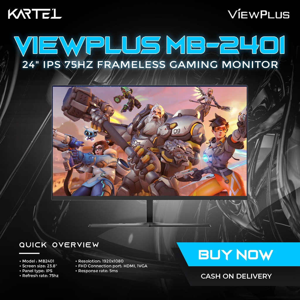VIEWPLUS MB-2401 24 inches IPS 75Hz Monitor, Gaming Monitor, VGA and ...