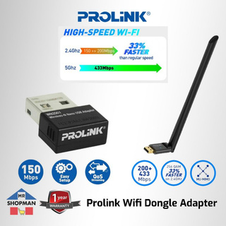 Prolink Wifi Dongle 2.4Ghz / 5Ghz Dual Band USB Adapter w/ or w/o Antenna AC650 DH 5102U 5103U ...