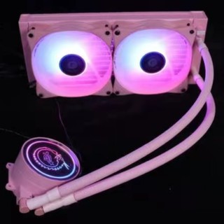 YGT DF-240 Pink CPU Liquid Cooler All-in-one Liquid CPU Cooler with 5v 3PIN Aura Sync RGB ...