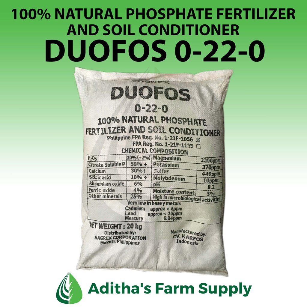 Duofos NPK 0-22-0 (100% Natural Phosphate & Soil Conditioner) 20 kg ...