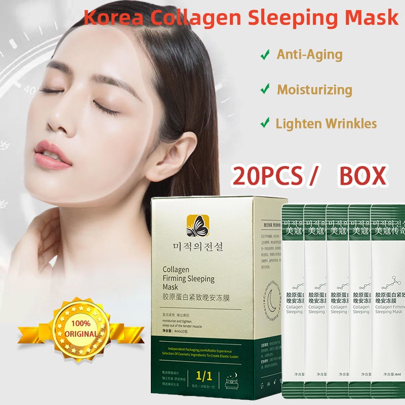 20pcs/box Korea Collagen Firming Sleeping Mask Hydrating Moisture ...